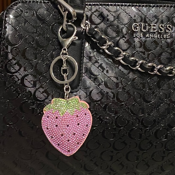Accessories | New Blinged Out Strawberry Charmskeychains | Poshmark